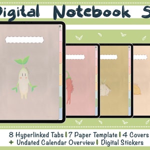 Kawaii Plant Themed Goodnotes Digital Notebook, Notability, 8 ...