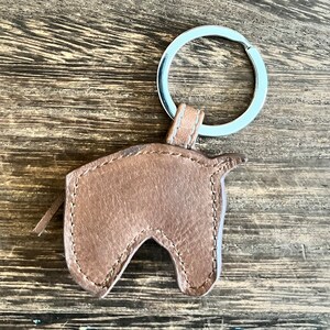 Brown Horse 2 Real Cowhide Fur and Leather Key Holder Ring - Etsy
