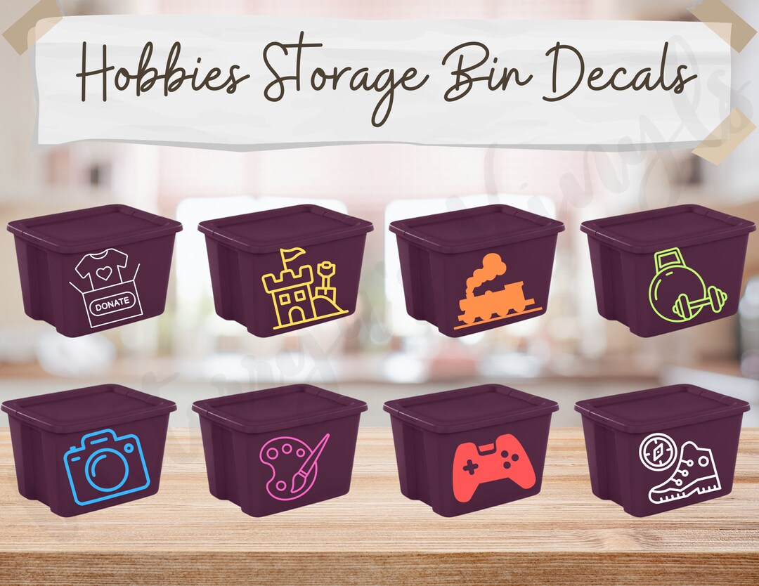 Storage Bin Decal | Holiday Storage Label | Large Storage Tote Decal ...