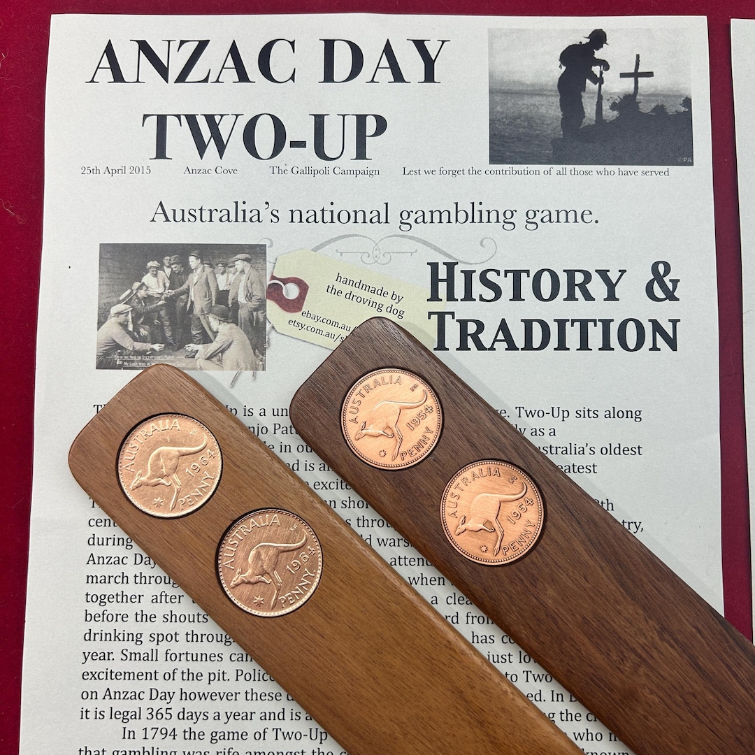 Genuine Australian ANZAC Day Two-up Game Set With 2 Aussie Pennies ...