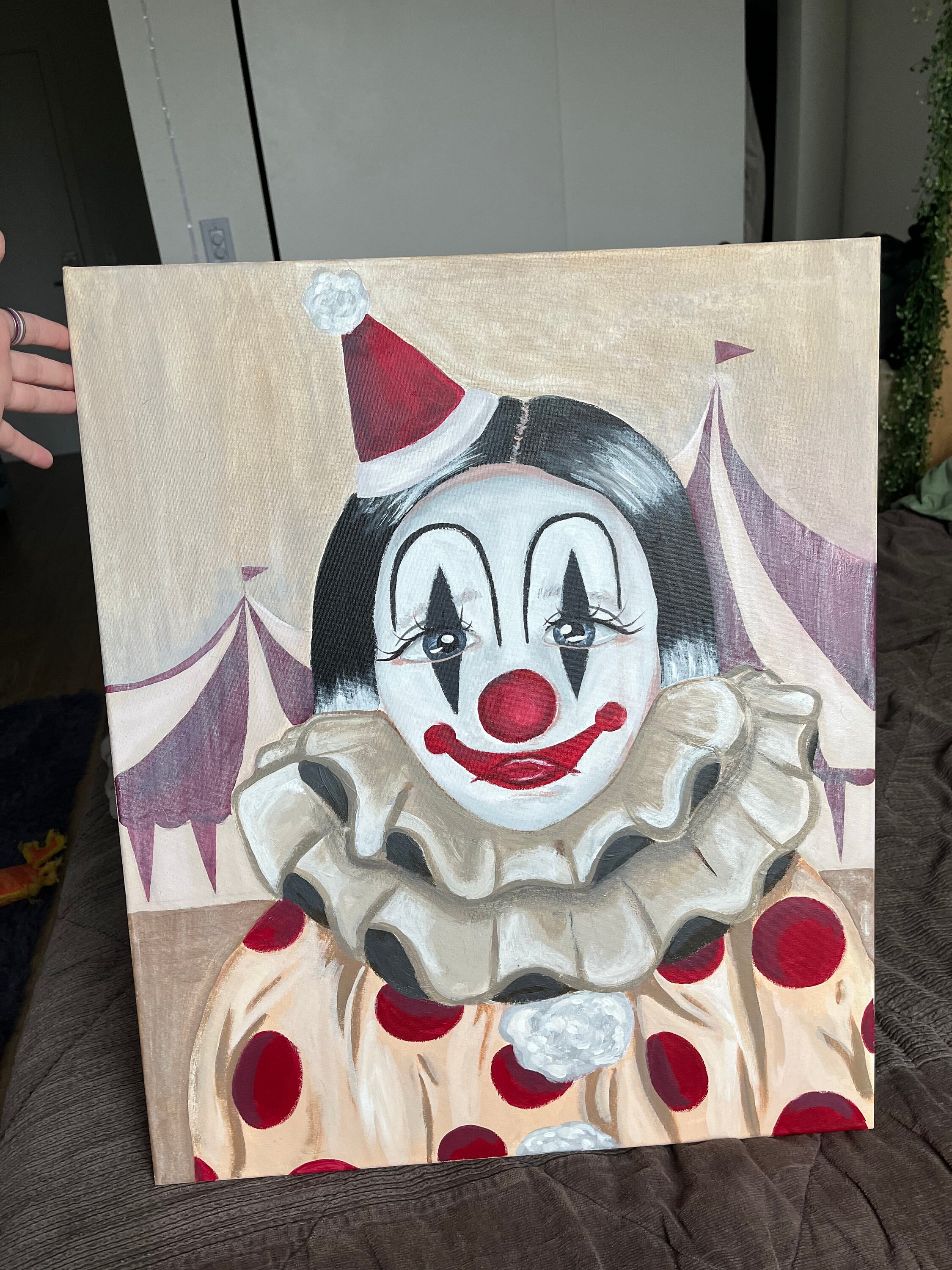 Sad Clown Girl at the Circus - Original Acrylic Painting - Etsy