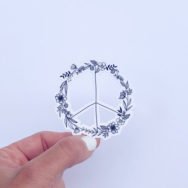 Floral Peace Sign - Etsy
