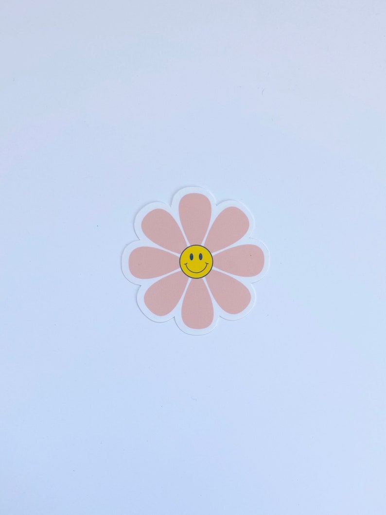 Daisy Sticker With Smiley Face | Etsy