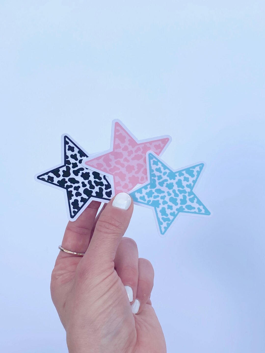 Animal Print Star Stickers Cow Print Black, Pink, Blue VSCO Stickers - Etsy