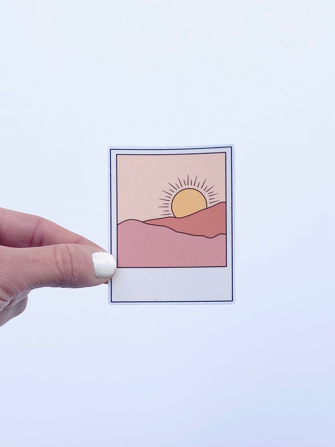 Boho Sunrise Sticker | Polaroid Decal - Etsy