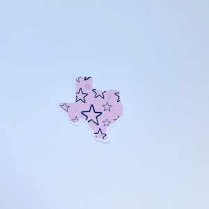 Pink Texas State Sticker Black Stars - Etsy