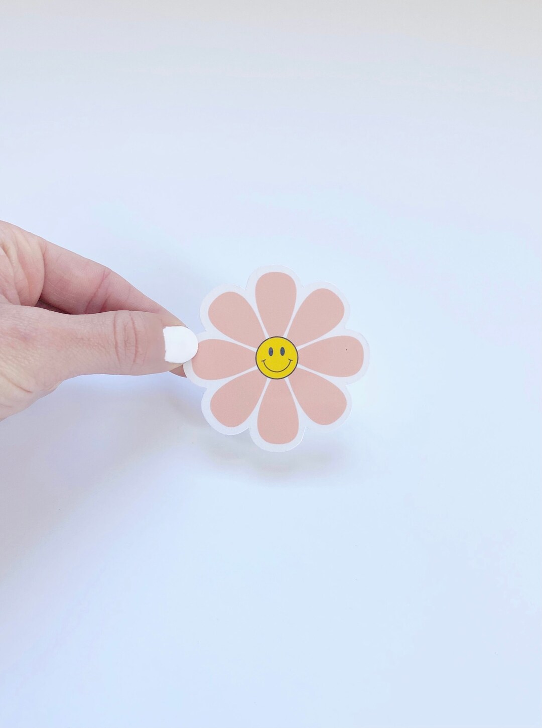 Daisy Sticker With Smiley Face - Etsy