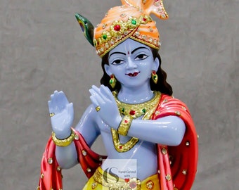 Blue Krishna Statue - Etsy