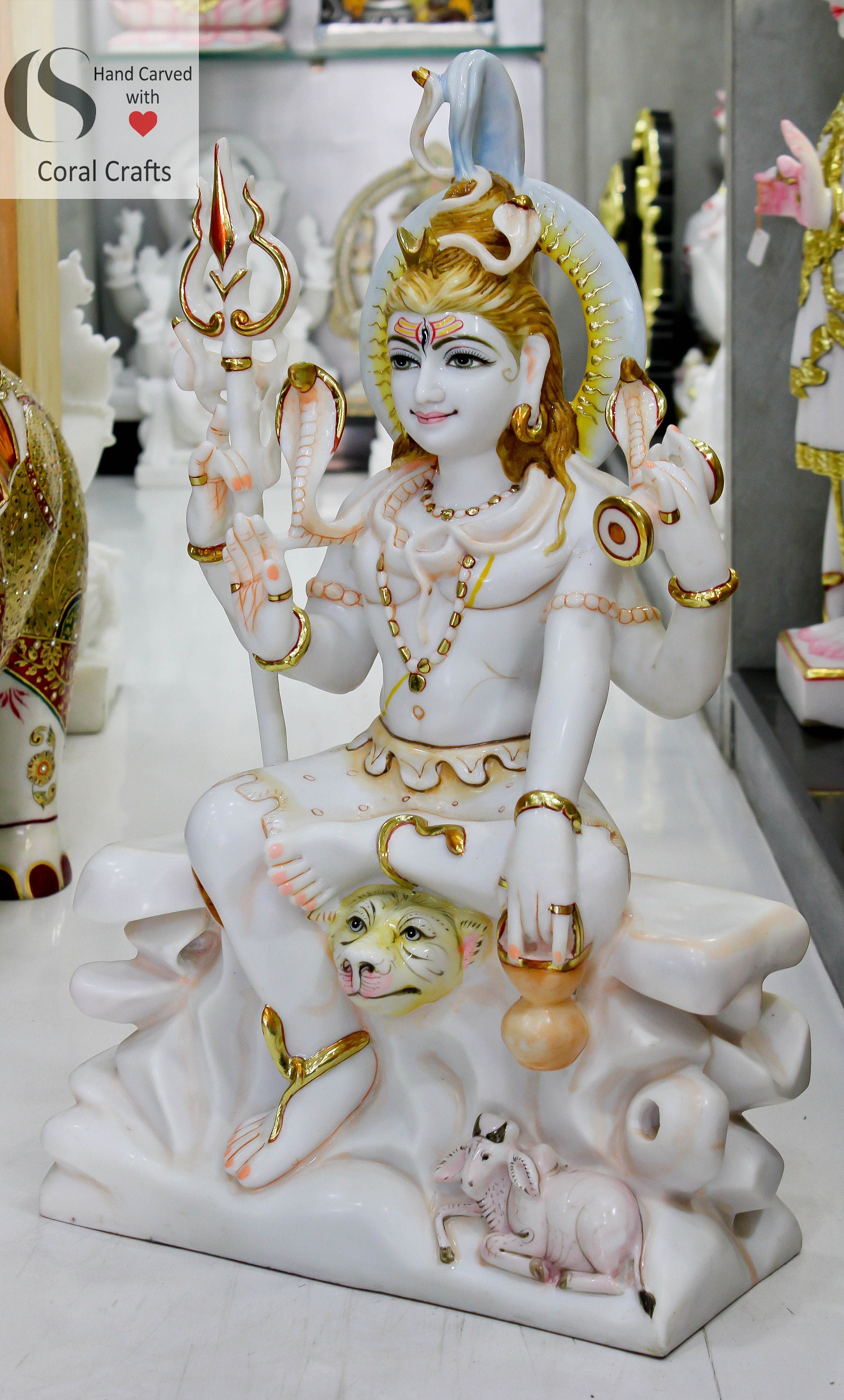 24 Inch Shiv Statue Made From Marble Powder Shiv Statue for - Etsy