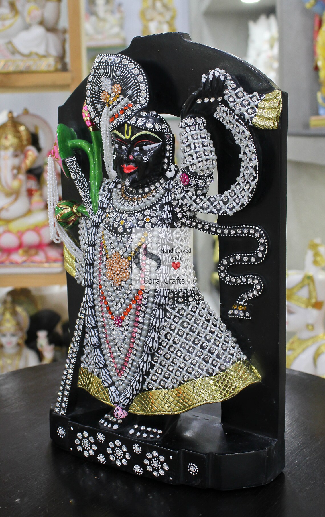 Shrinath Statue Made From Black Stone Beautiful Shrinath - Etsy