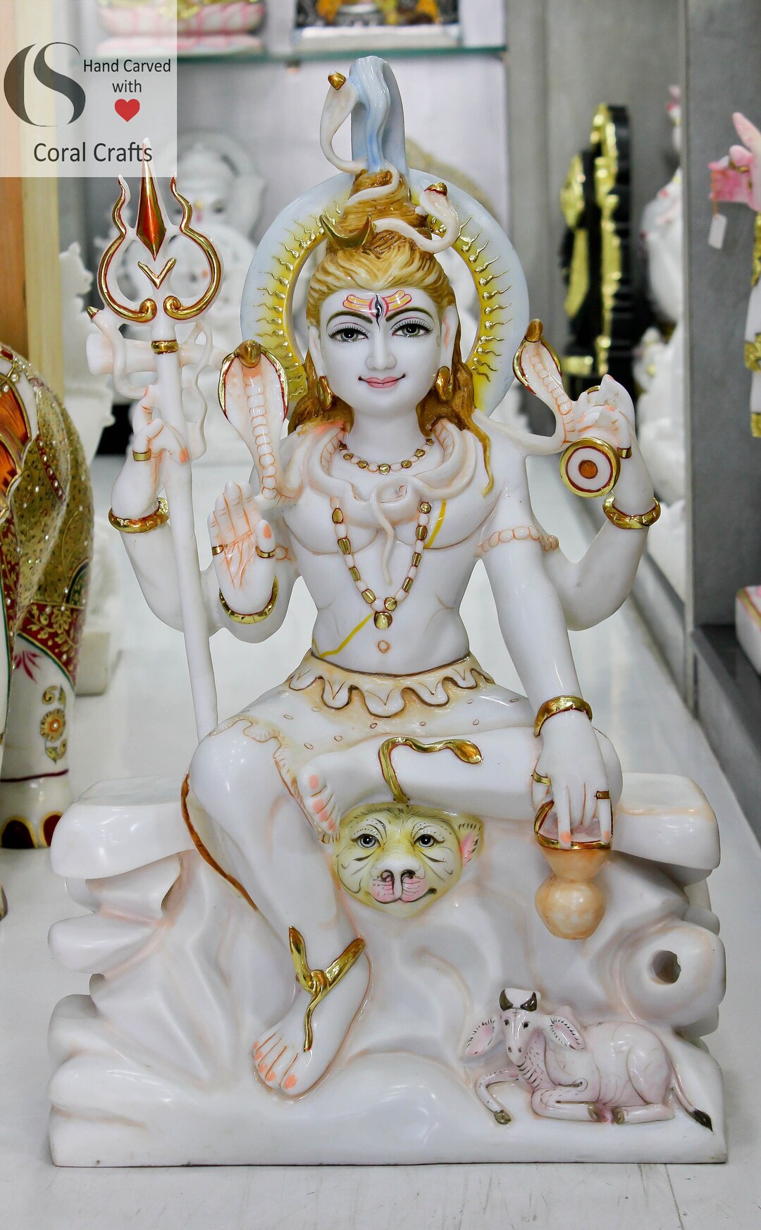 24 Inch Shiv Statue Made From Marble Powder Shiv Statue for - Etsy