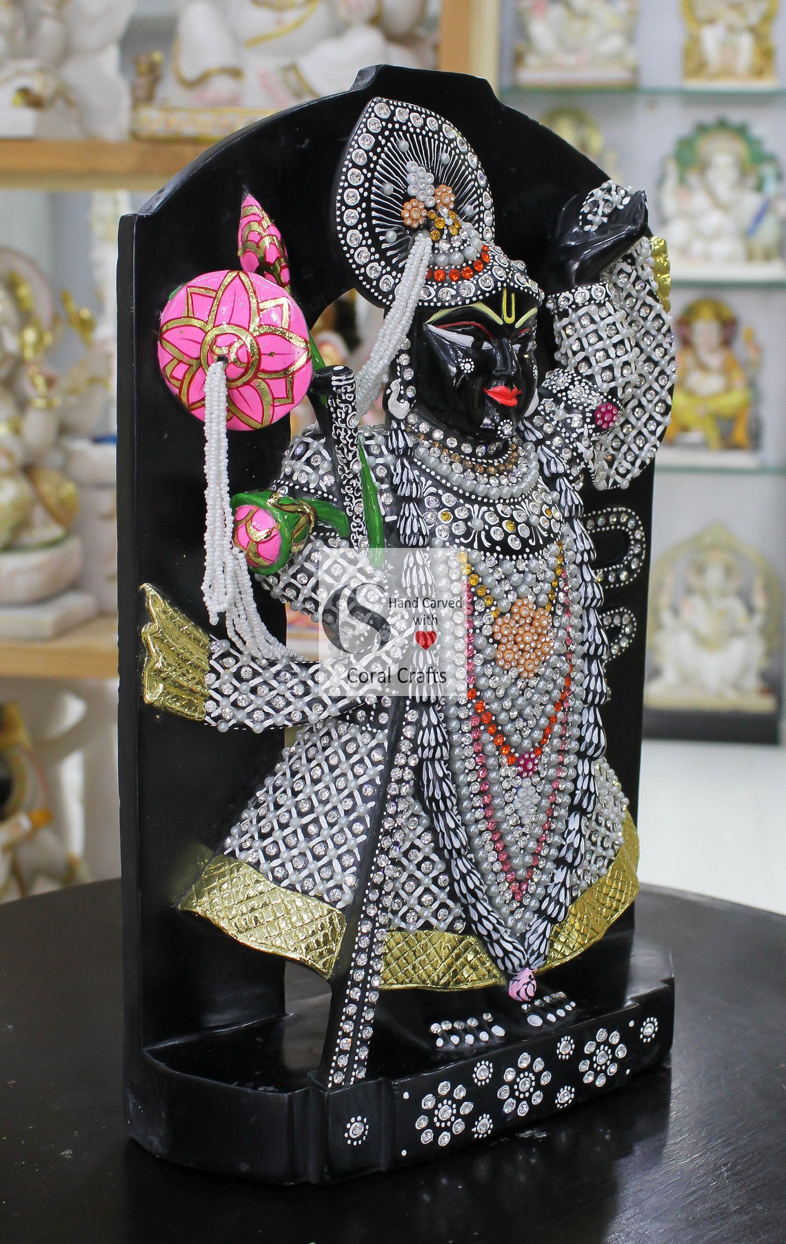 Shrinath Statue Made From Black Stone Beautiful Shrinath - Etsy