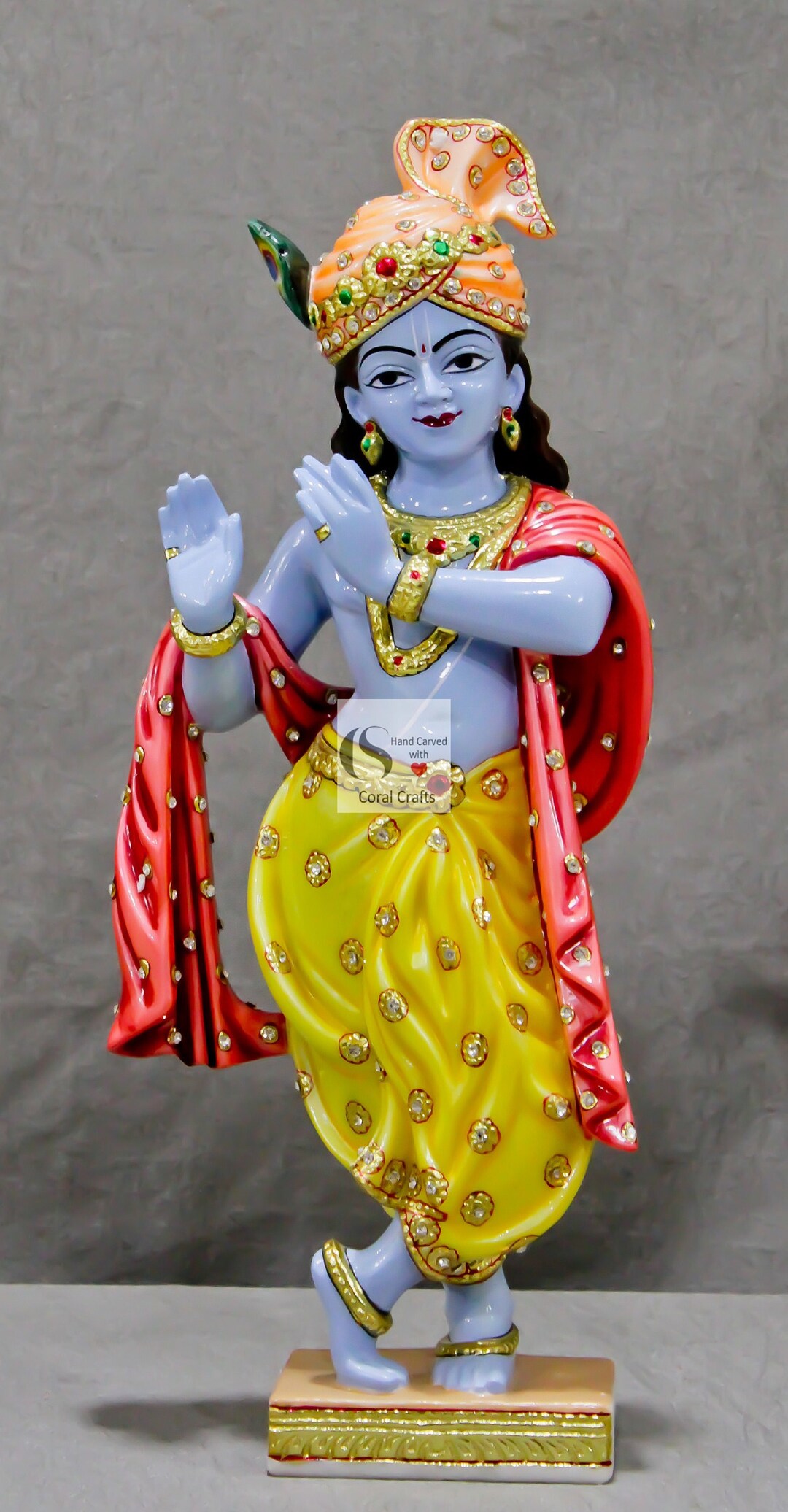 Blue Krishna Statue Blue Colored Marble Krishna Statue From - Etsy