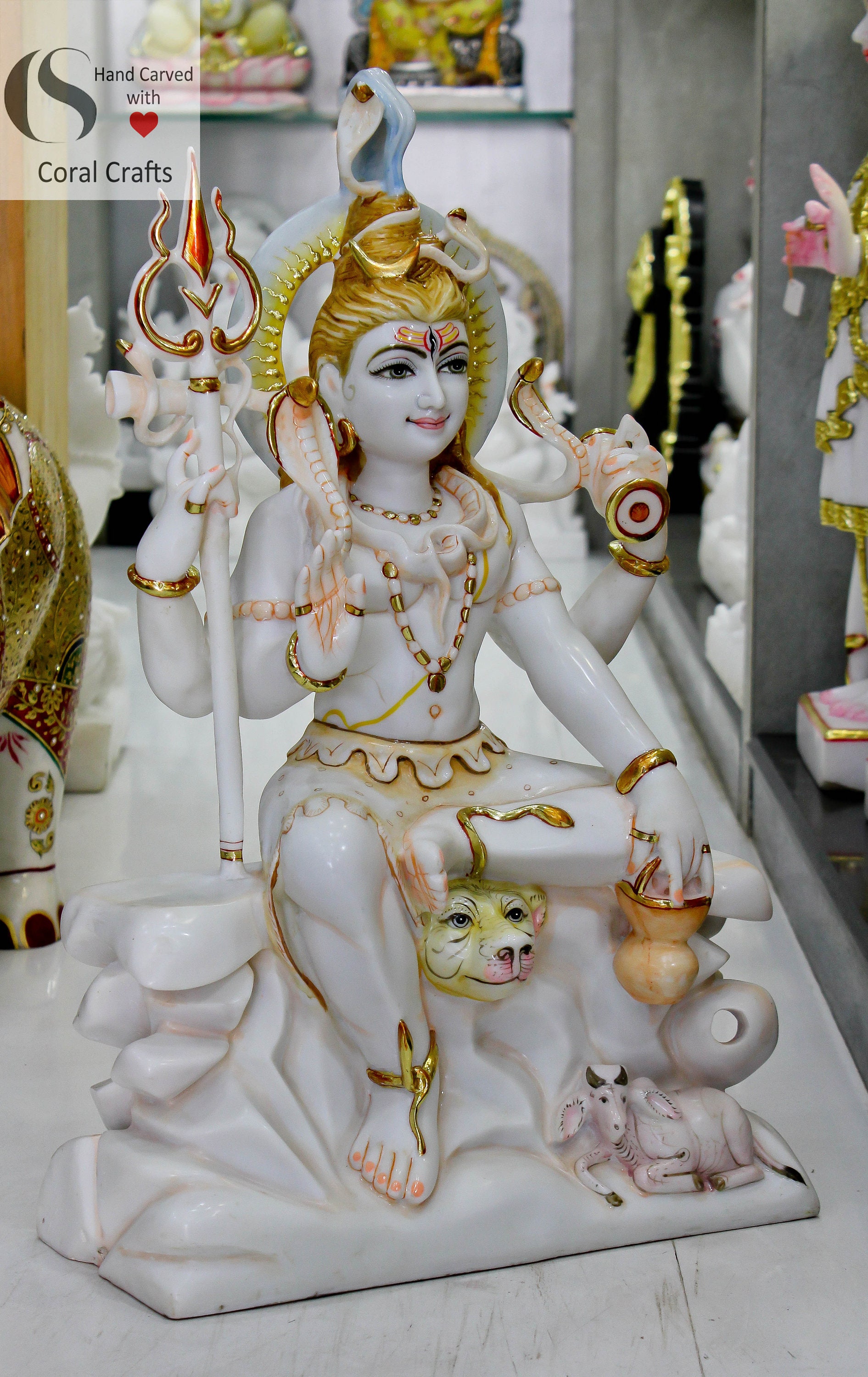 24 Inch Shiv Statue Made From Marble Powder Shiv Statue for - Etsy