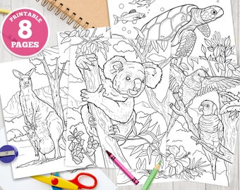 8 Pack Printable Digital Coloring Pages for Kids. Alaska | Etsy