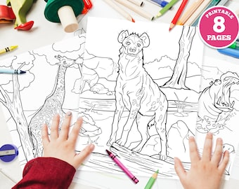 8 Pack Printable Digital Coloring Pages for Kids. Alaska | Etsy