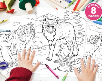8 Pack Printable Digital Coloring Pages for Kids. Alaska | Etsy