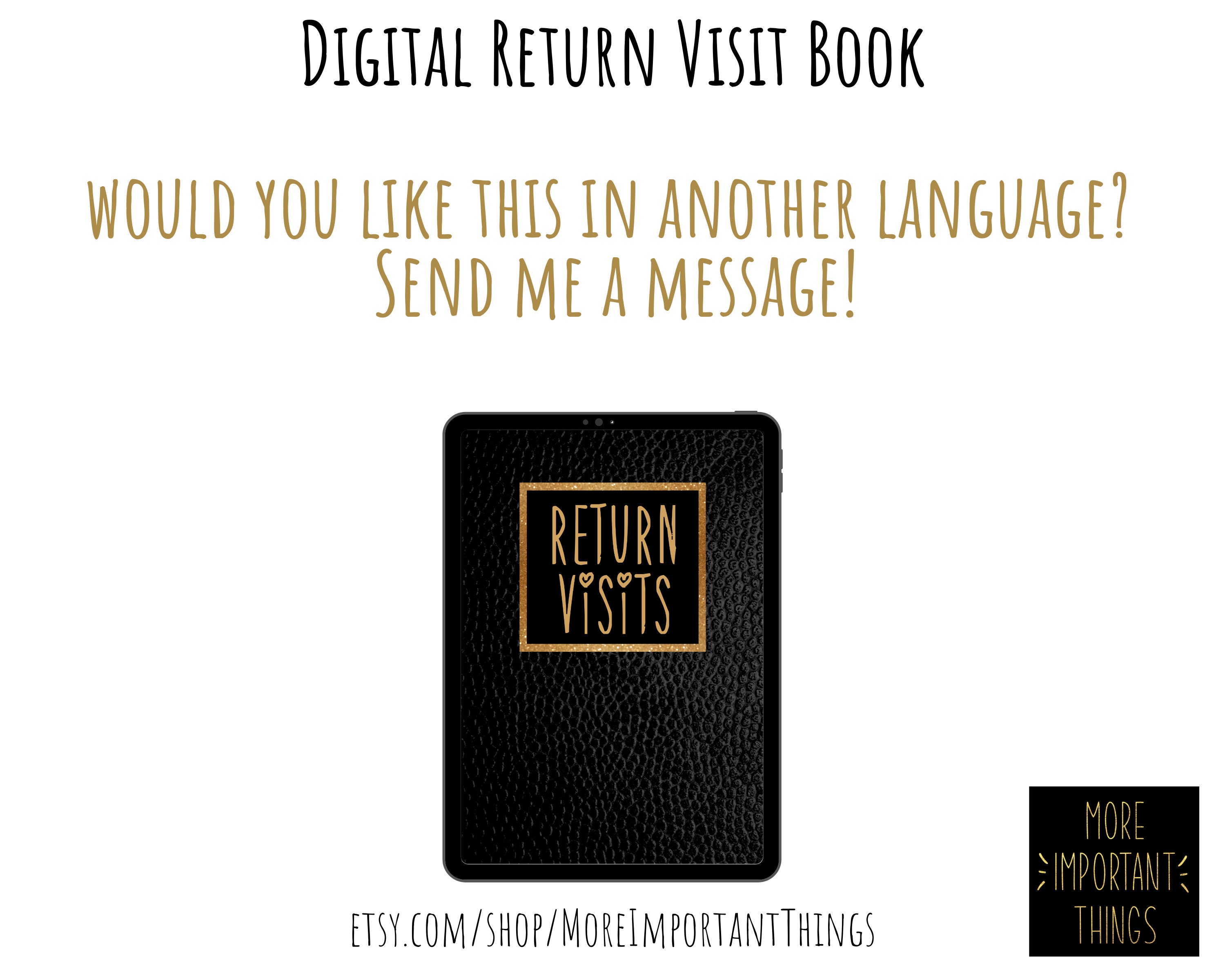 Digital Return Visit Book and Service Tracker Bundle the More Important ...