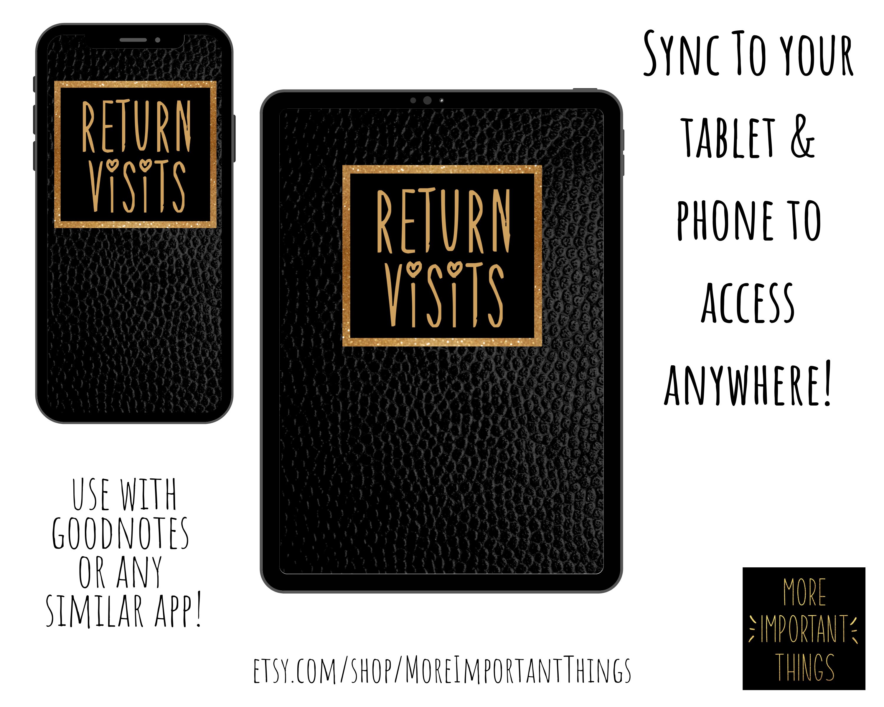 Digital Return Visit Book and Service Tracker Bundle the More Important ...