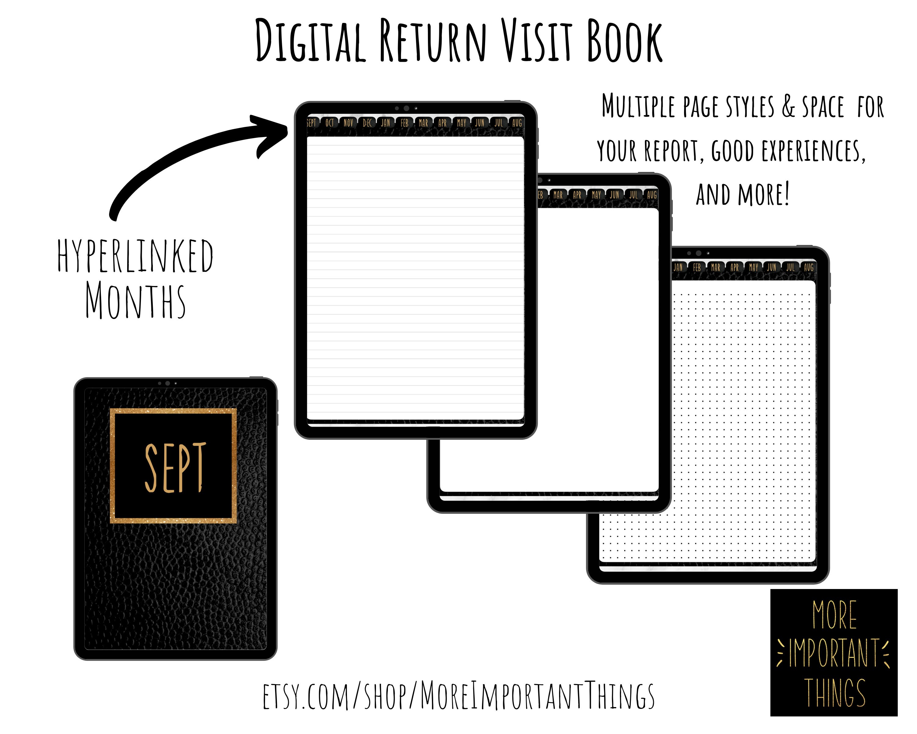 Digital Return Visit Book and Service Tracker Bundle the More Important ...