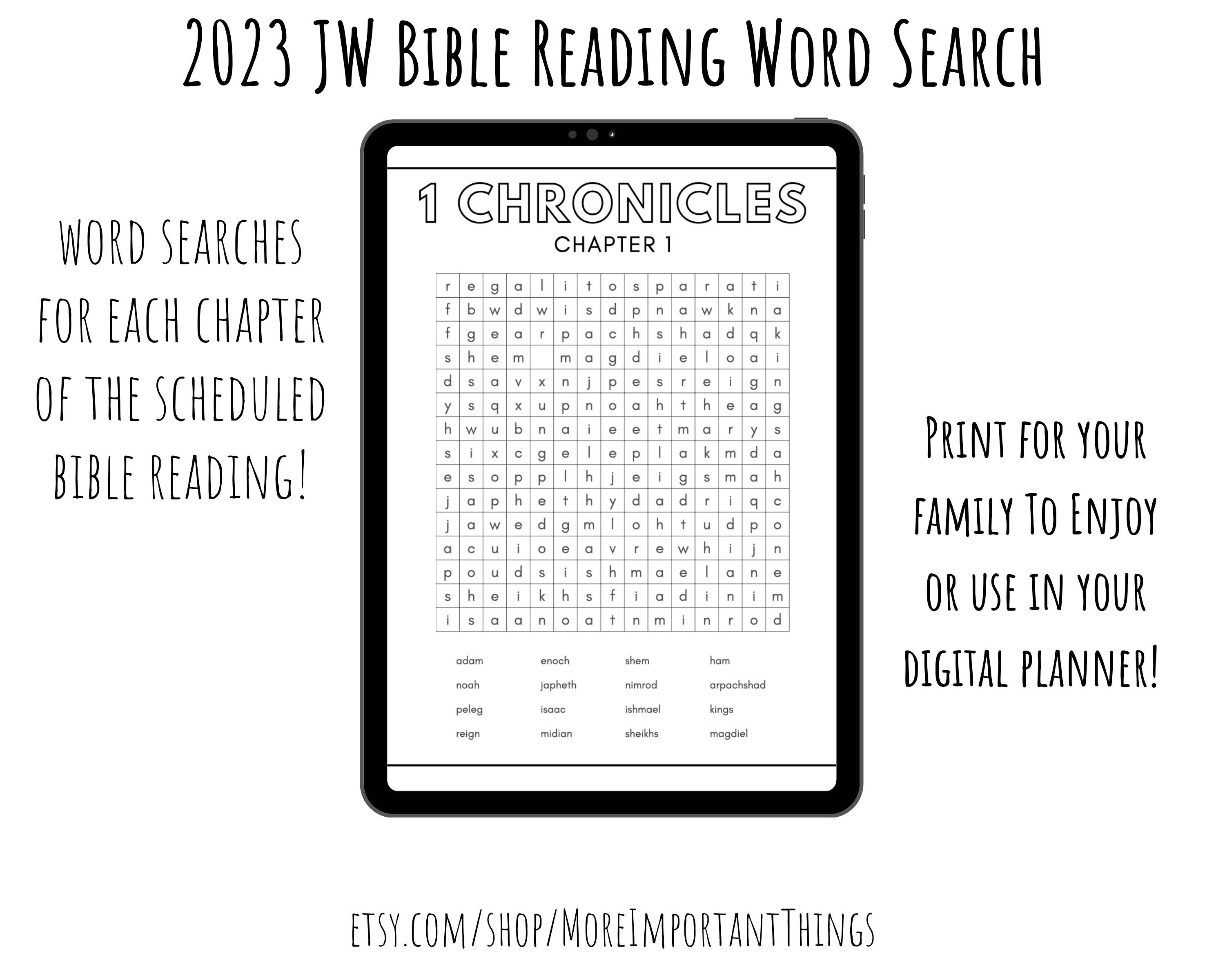 JOB - 42 Word Search Activities NWT Bible Reading | the More Important ...