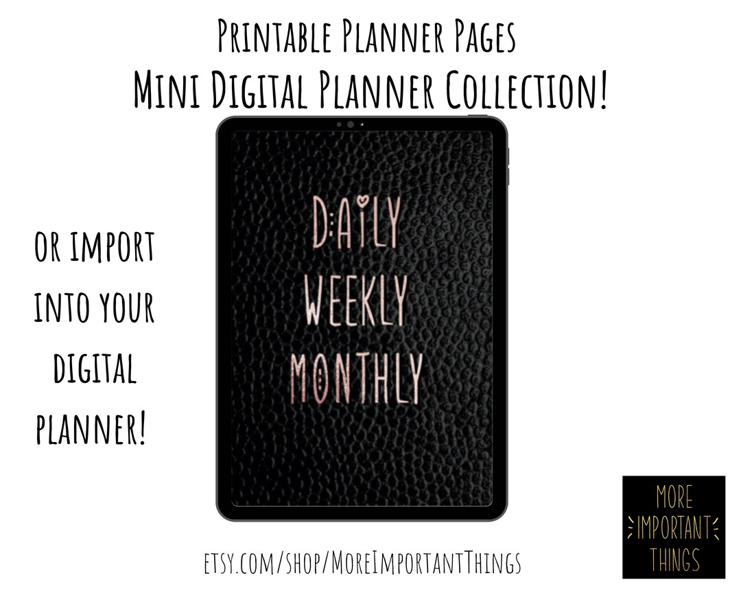 Printable Digital Planner Pages Daily Weekly Monthly Calendar ...