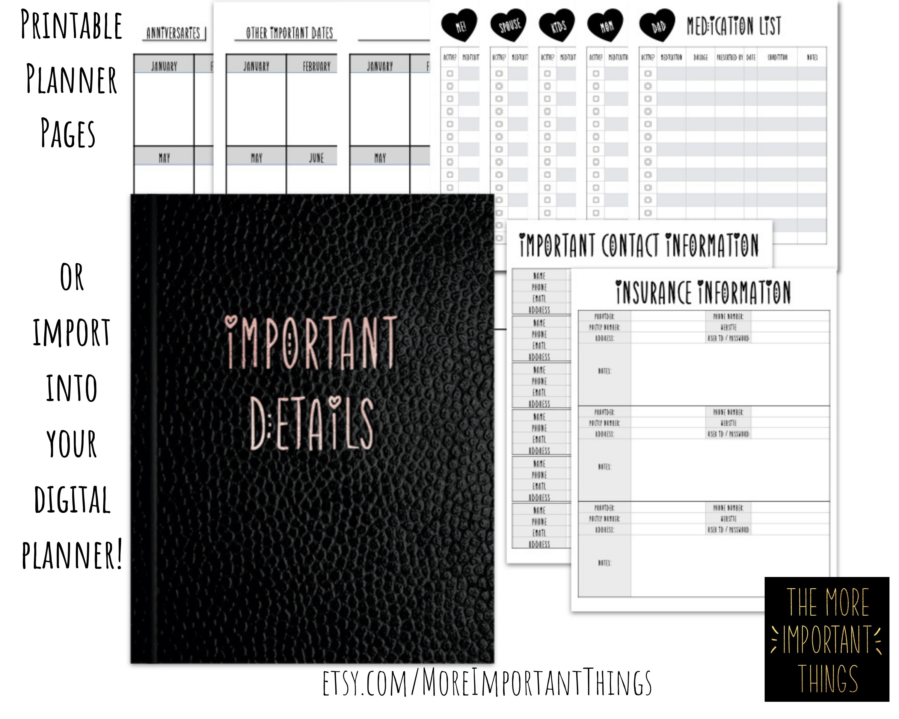 Printable Undated Digital Planner & Gratitude Journal the More ...