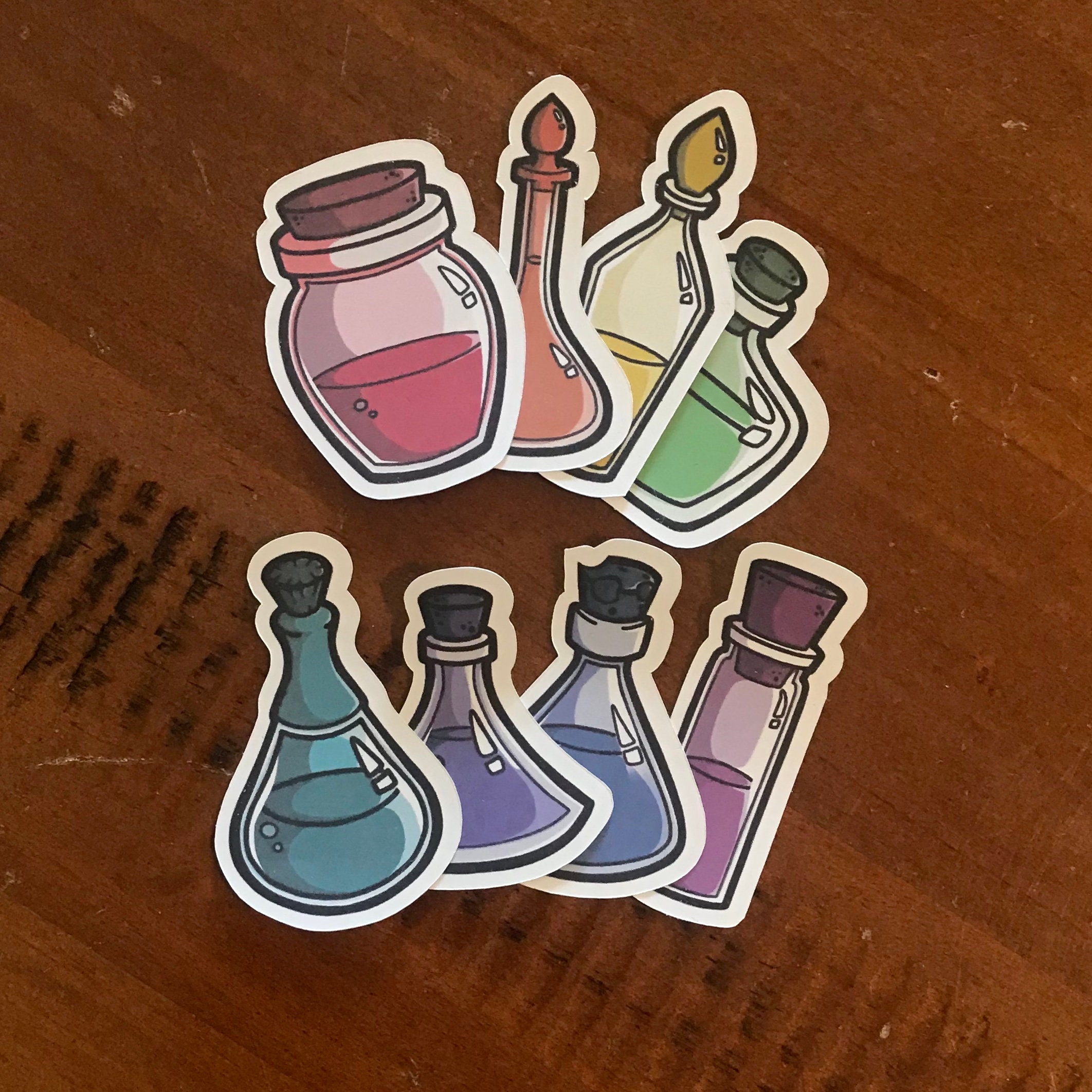 Rainbow Potions Die-Cut Glossy Sticker 8pc Set DnD RPG & | Etsy