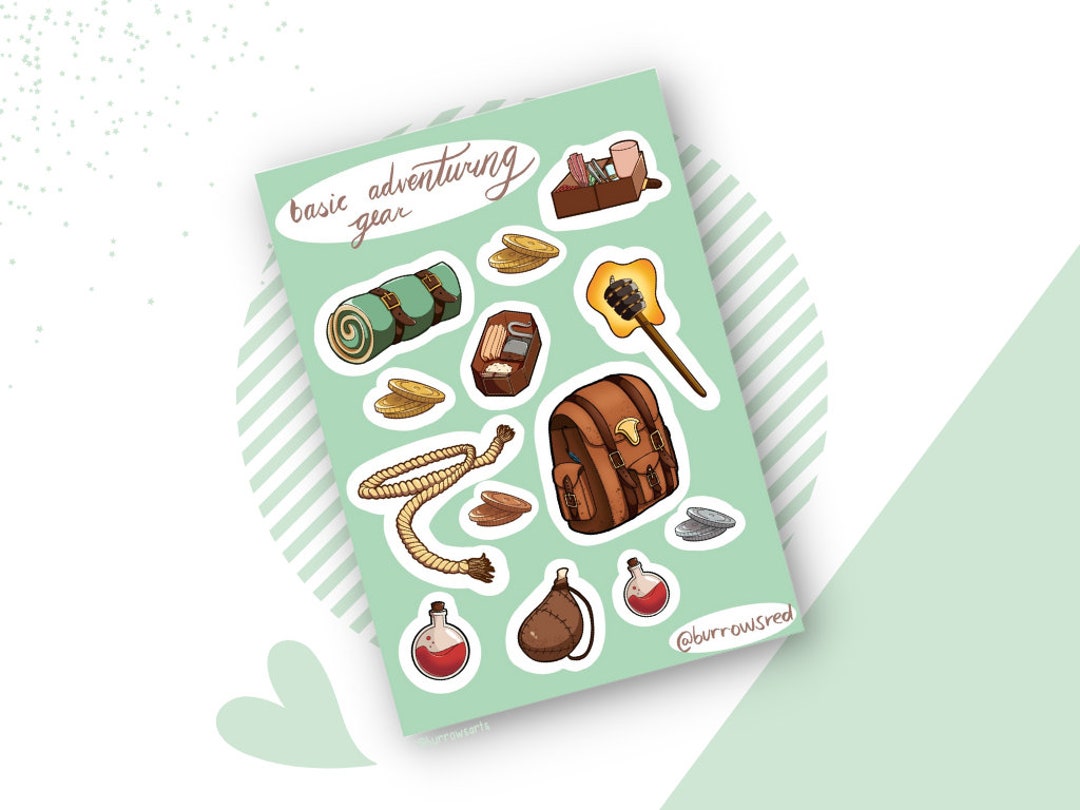 Basic Adventuring Gear Sticker Sheet - Etsy