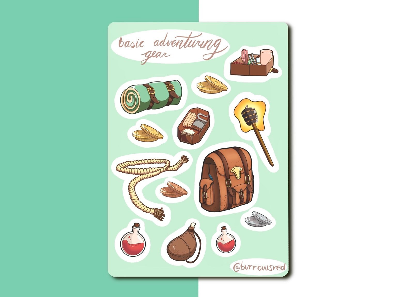 Basic Adventuring Gear Sticker Sheet - Etsy