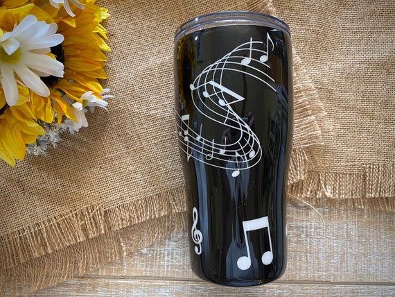 Music Notes Tumbler Made With Paint and Vinyl - Etsy