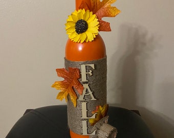 Hello Fall Wine Bottle Decor Fall Home Decor Decor Autumn | Etsy