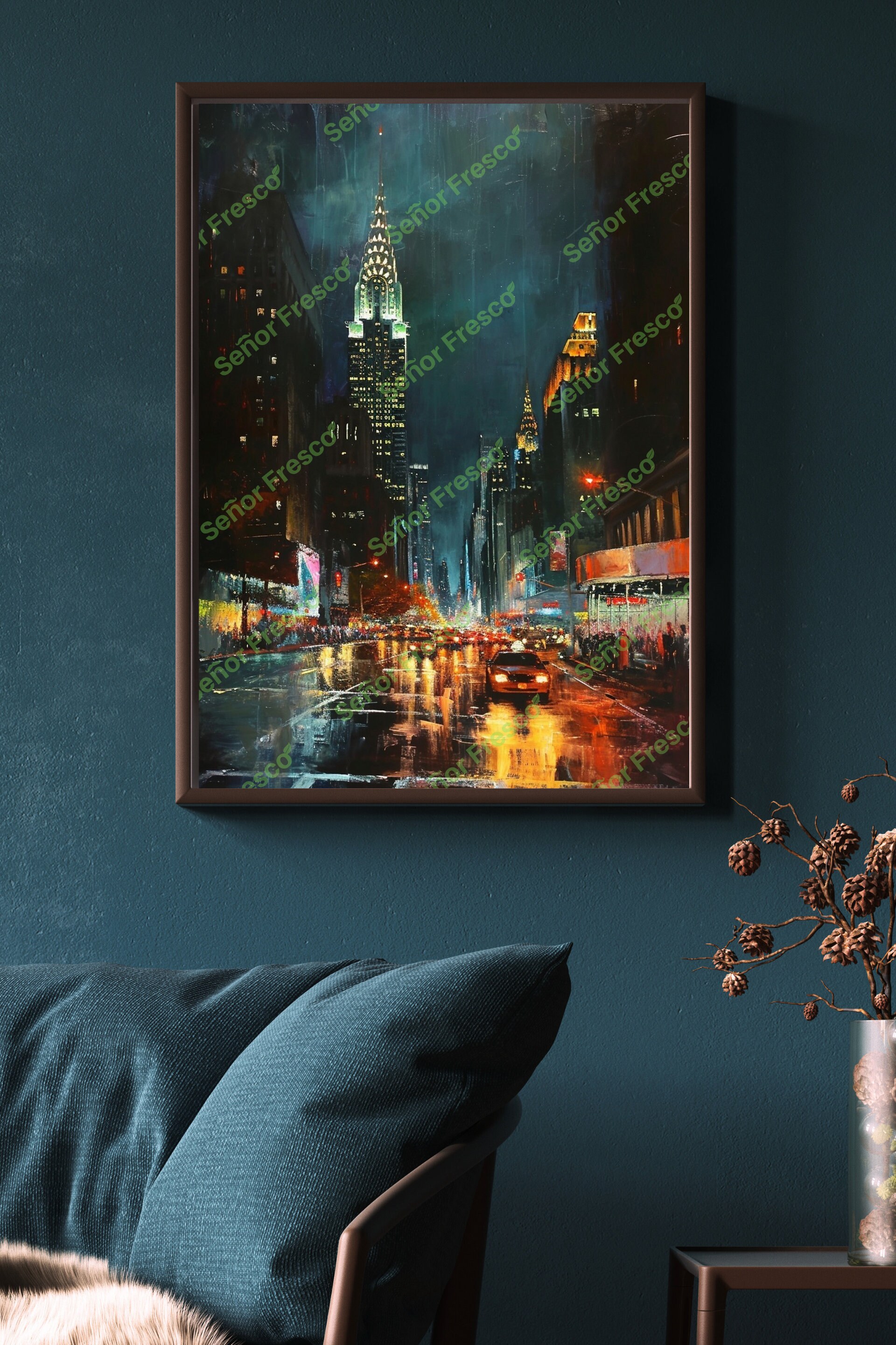 Chrysler Building New York City Wall Art Manhattan Artwork Modern Paint ...