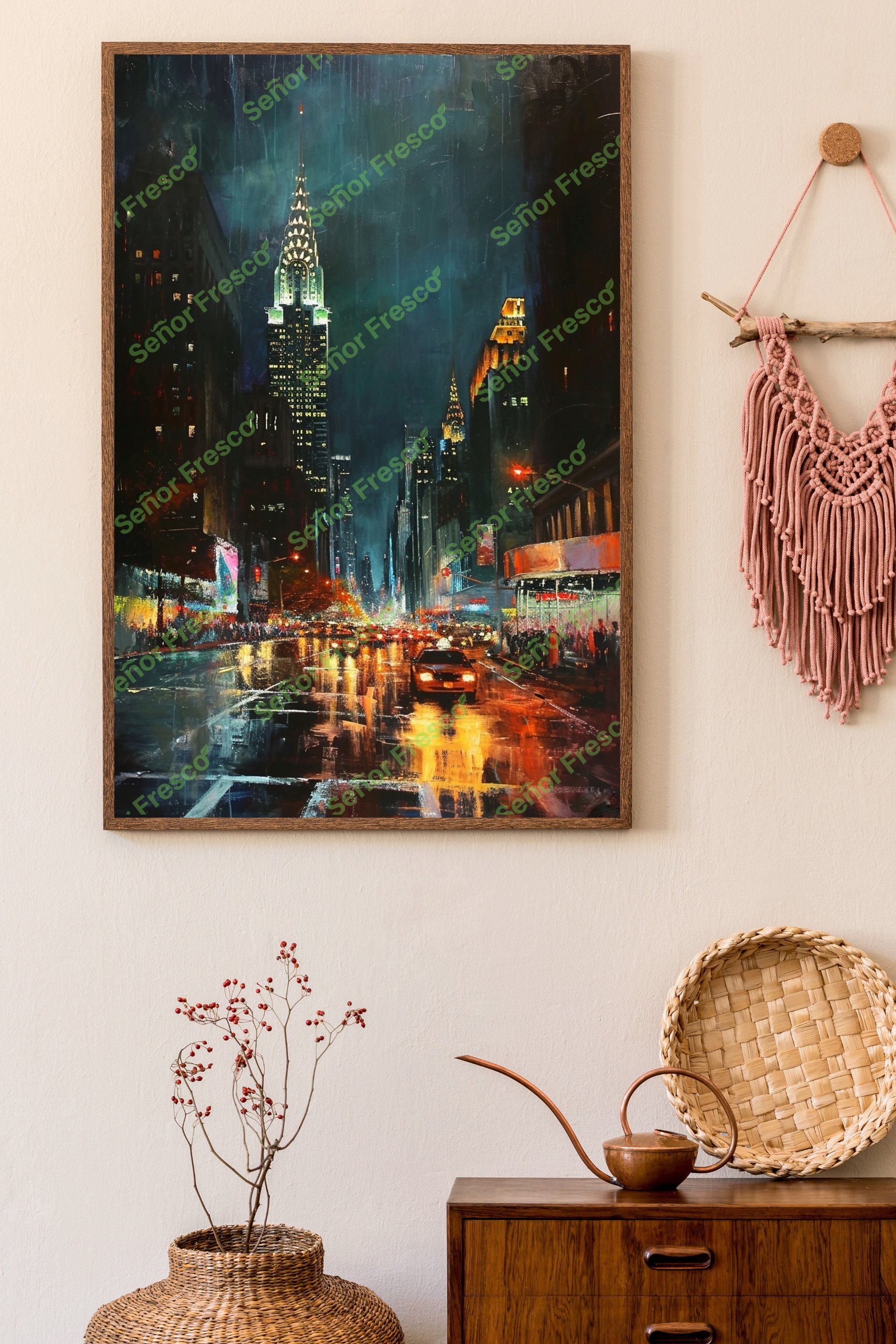 Chrysler Building New York City Wall Art Manhattan Artwork Modern Paint ...