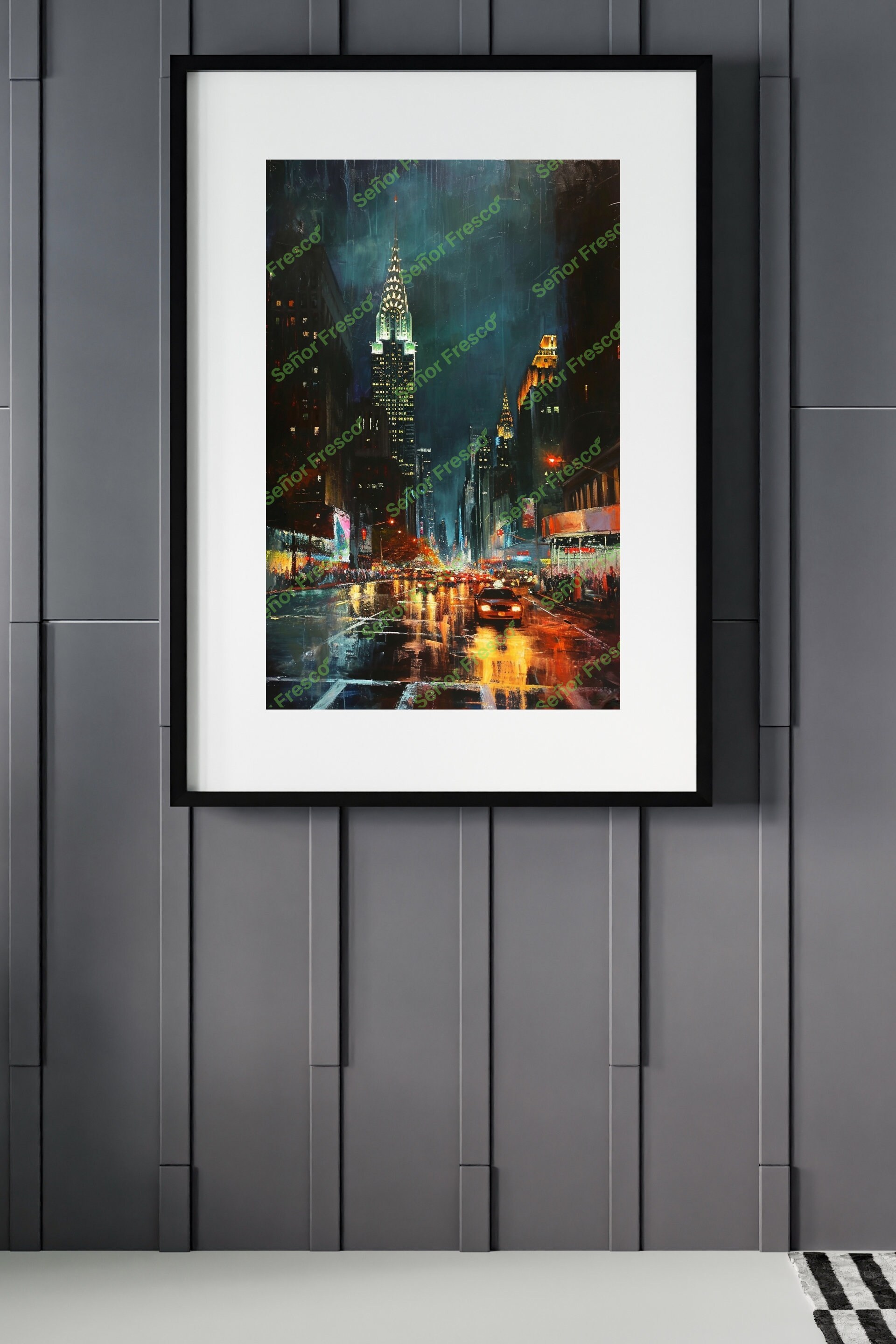 Chrysler Building New York City Wall Art Manhattan Artwork Modern Paint ...
