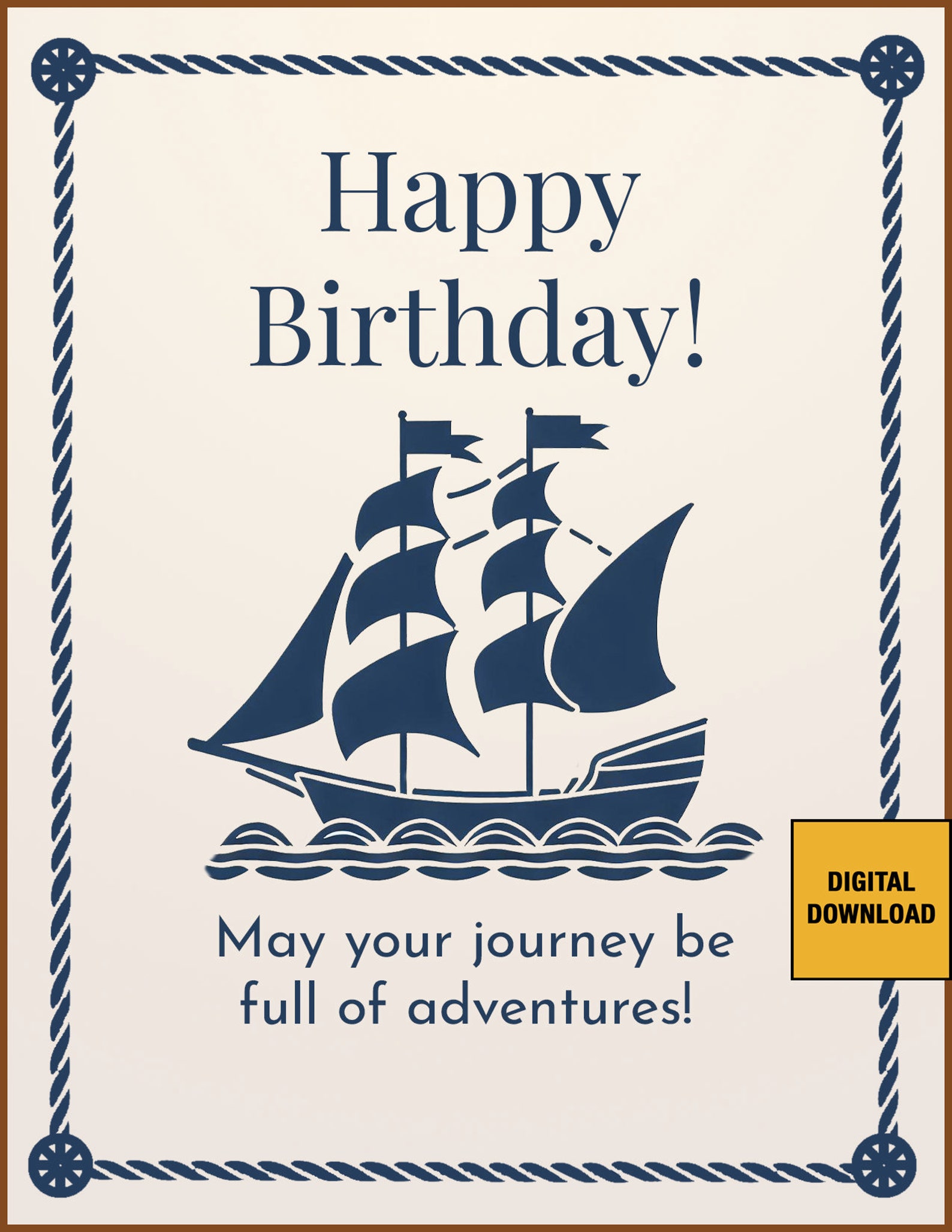 Digital Birthday Card, Happy Birthday, Ship, Boat, Sailing ...