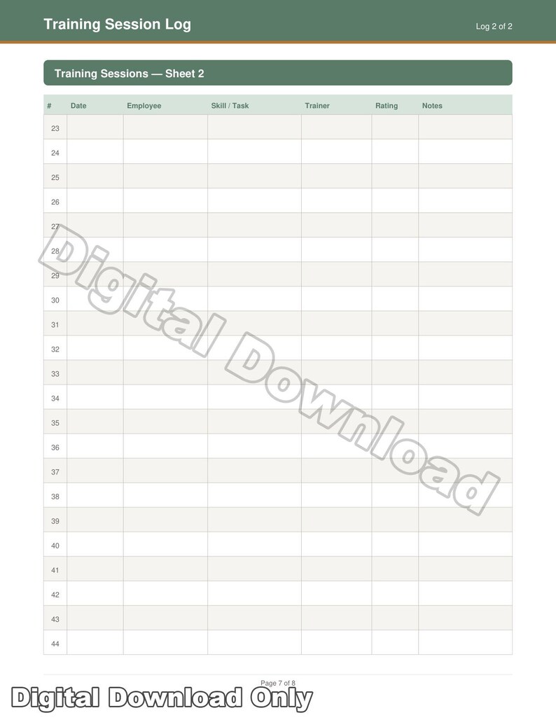 Employee Cross-training Progress Tracker | Skills Matrix Template ...