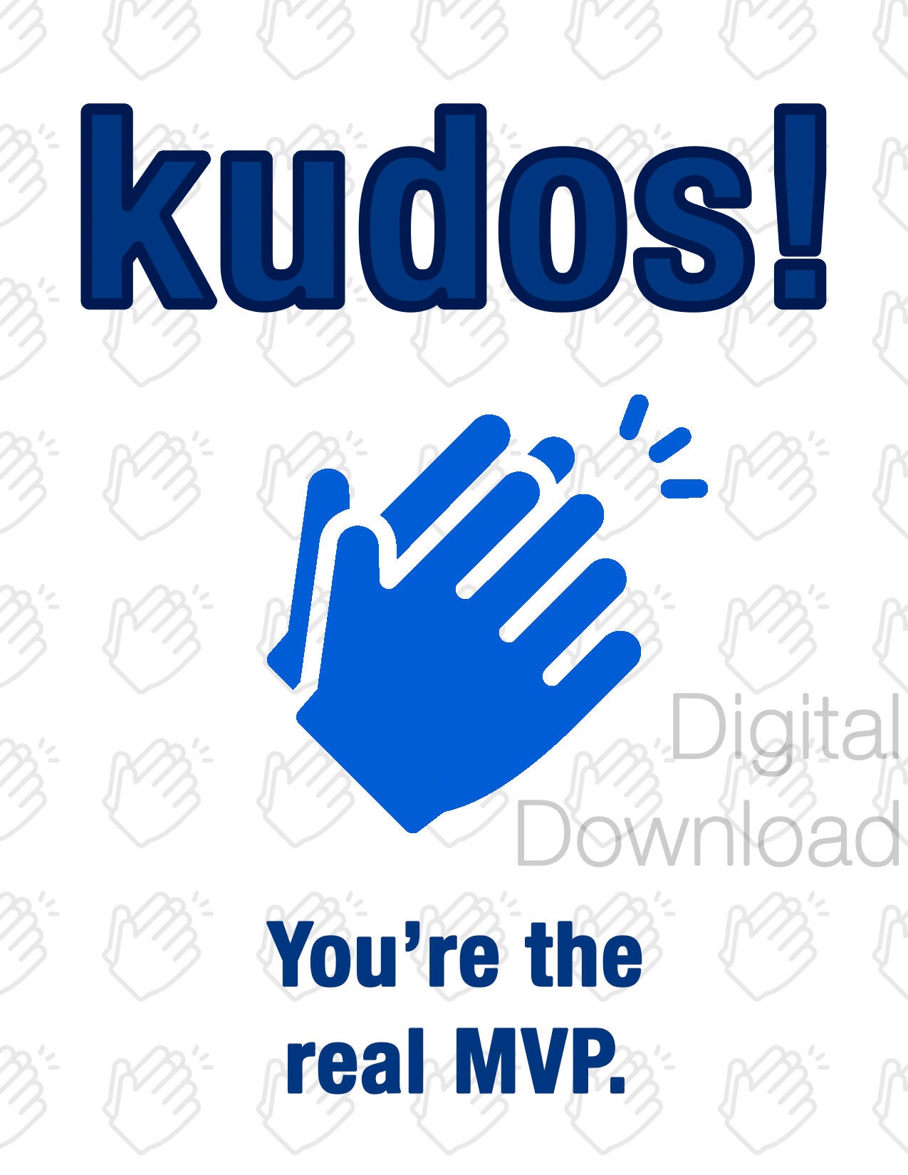 DIGITAL GREETING CARD - Digital Download - Kudos - Printable - A2 ...