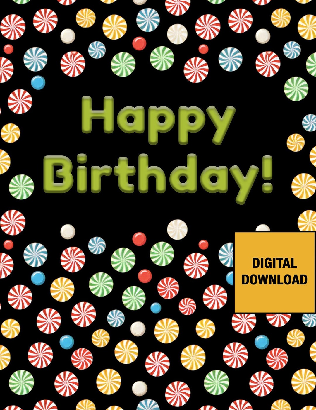 Digital Birthday Card, Happy Birthday, Candy, Birthday Greeting ...