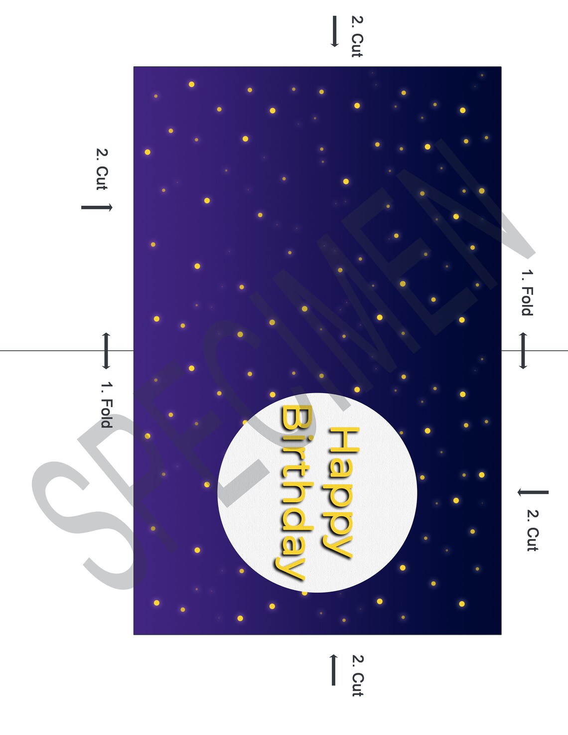 Digital Birthday Card, Happy Birthday, Stars, Night Sky, Downloadable ...