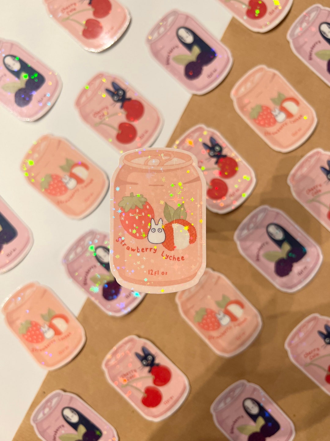 Holographic Lychee Soda Die- Cut Sticker || Laptop Sticker, Digital Art ...