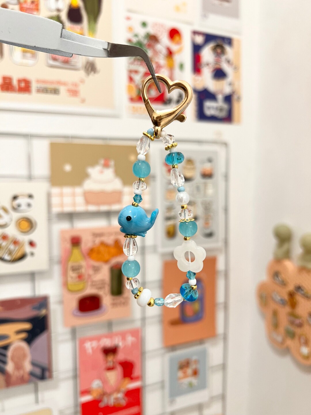 2 STYLES Whale Beaded Keychain || Kawaii Keychain, Bag Charm, Keychain ...