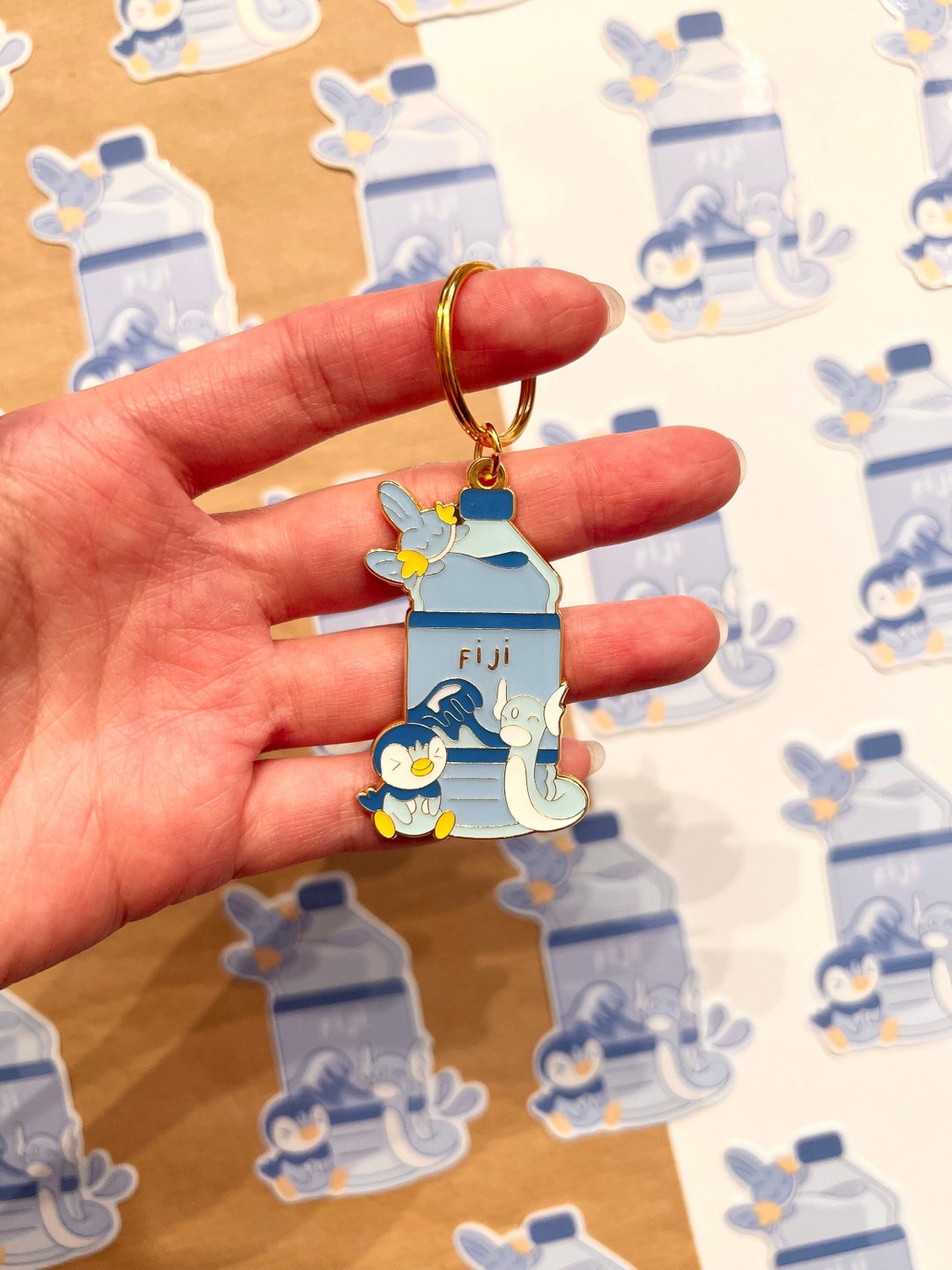 Water Keychain || Hard Enamel Pin, Cute Keychain, Kawaii Keychain ...