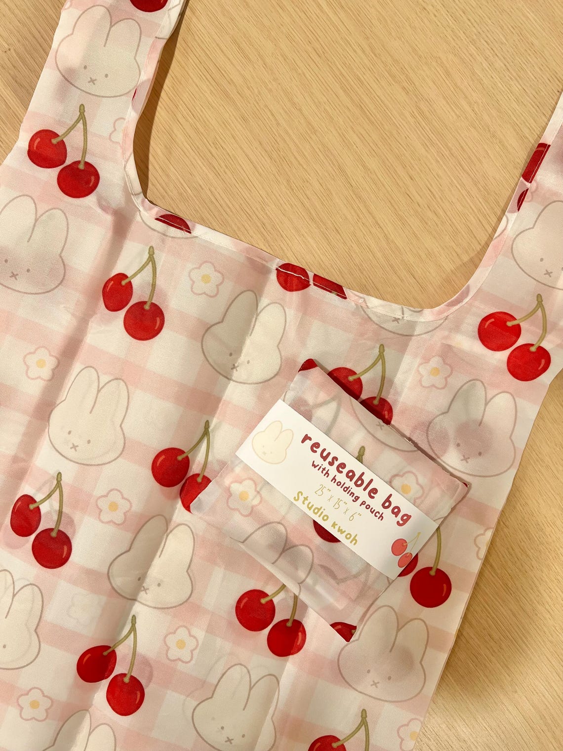 Cherry Reusable Bag || Grocery Bag, Market Tote, Tote Bag, Foldable Bag ...