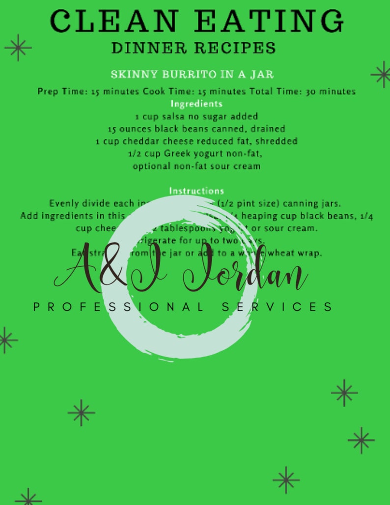 Clean Eating Weekly Meal Planner, Grocery List, Printable, Weekly Menu ...