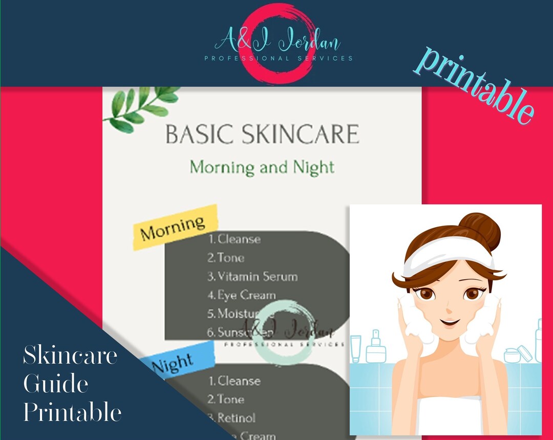 Basic Skin Care Printable, Skincare Planner, Skin Care 40's, Self Care ...