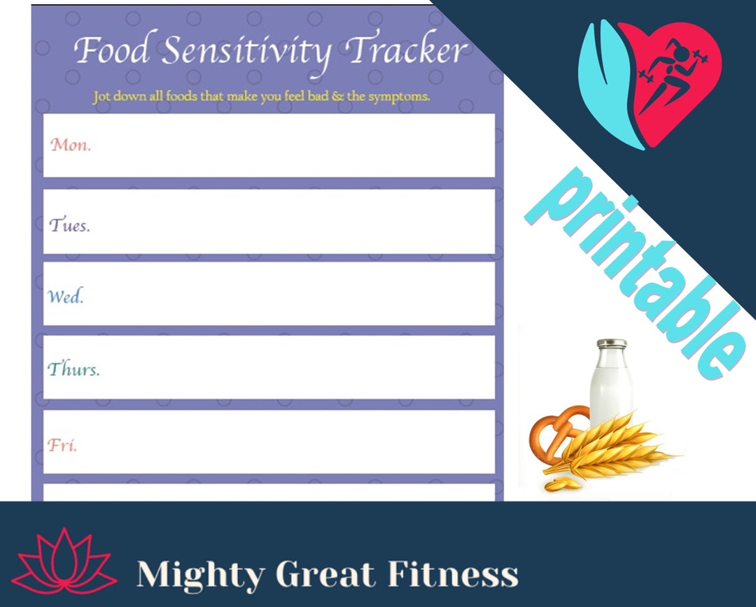 Food Sensitivity Tracker, Food Journal, Printable, Healthy Living, Diet ...