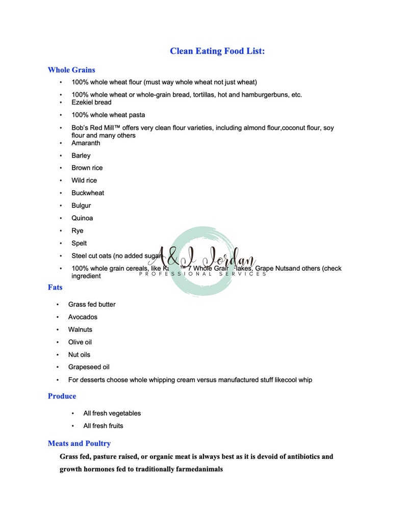 Clean Eating List, Clean Eating Shopping List, Clean Eating, Cheat ...