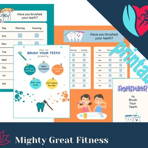 Kids Printable Brush Teeth Bundle, Brushing My Teeth Steps Chart ...
