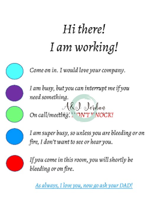 Mom's Office Door Sign Work From Home Printable | Etsy